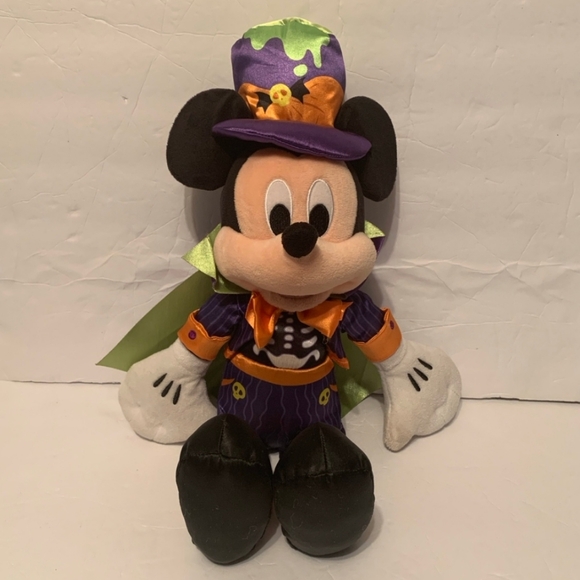 Disney | Toys | Disney Store Halloween Mickey Mouse Skeleton Plush Hat ...